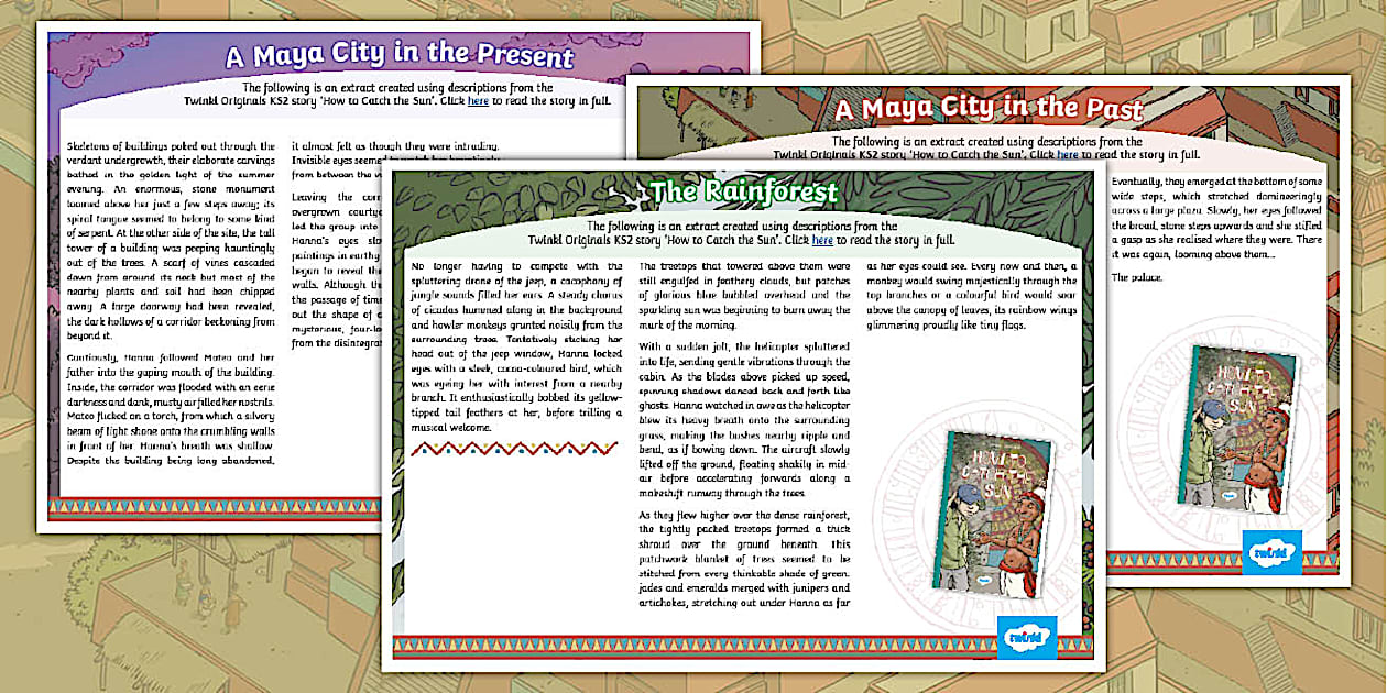 How to Catch the Sun' KS2 Setting Description Example Texts